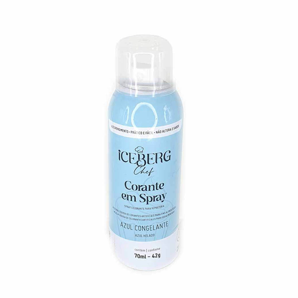 Corante em Spray Azul Congelante 70ml Iceberg Chef - Doce Malu