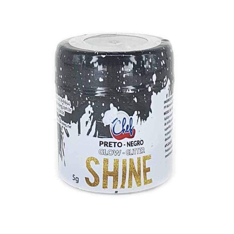 Glitter Glow Shine Preto 5g Iceberg Chef - Doce Malu Glitter Glow Shine Preto 5g Iceberg Chef - Doce Malu