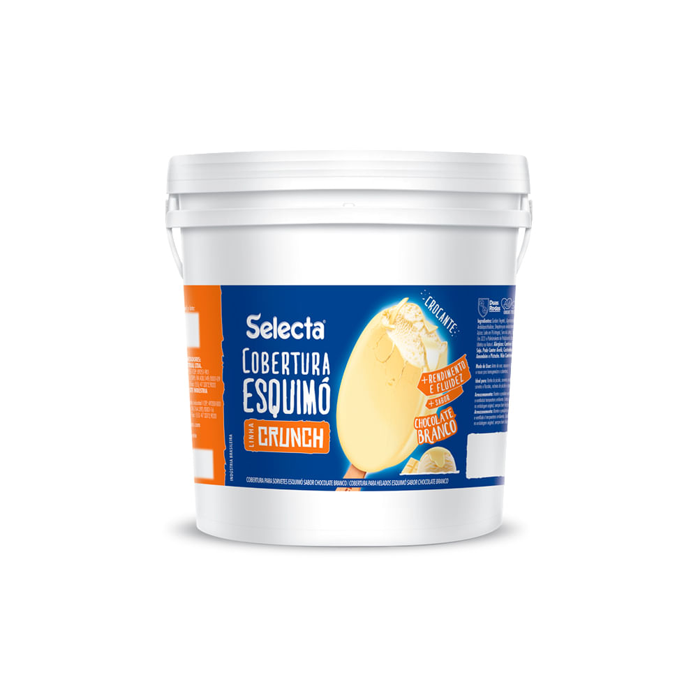 Cobertura Crunch Esquimó p/ Gelados Sabor Chocolate Branco 12kg ...