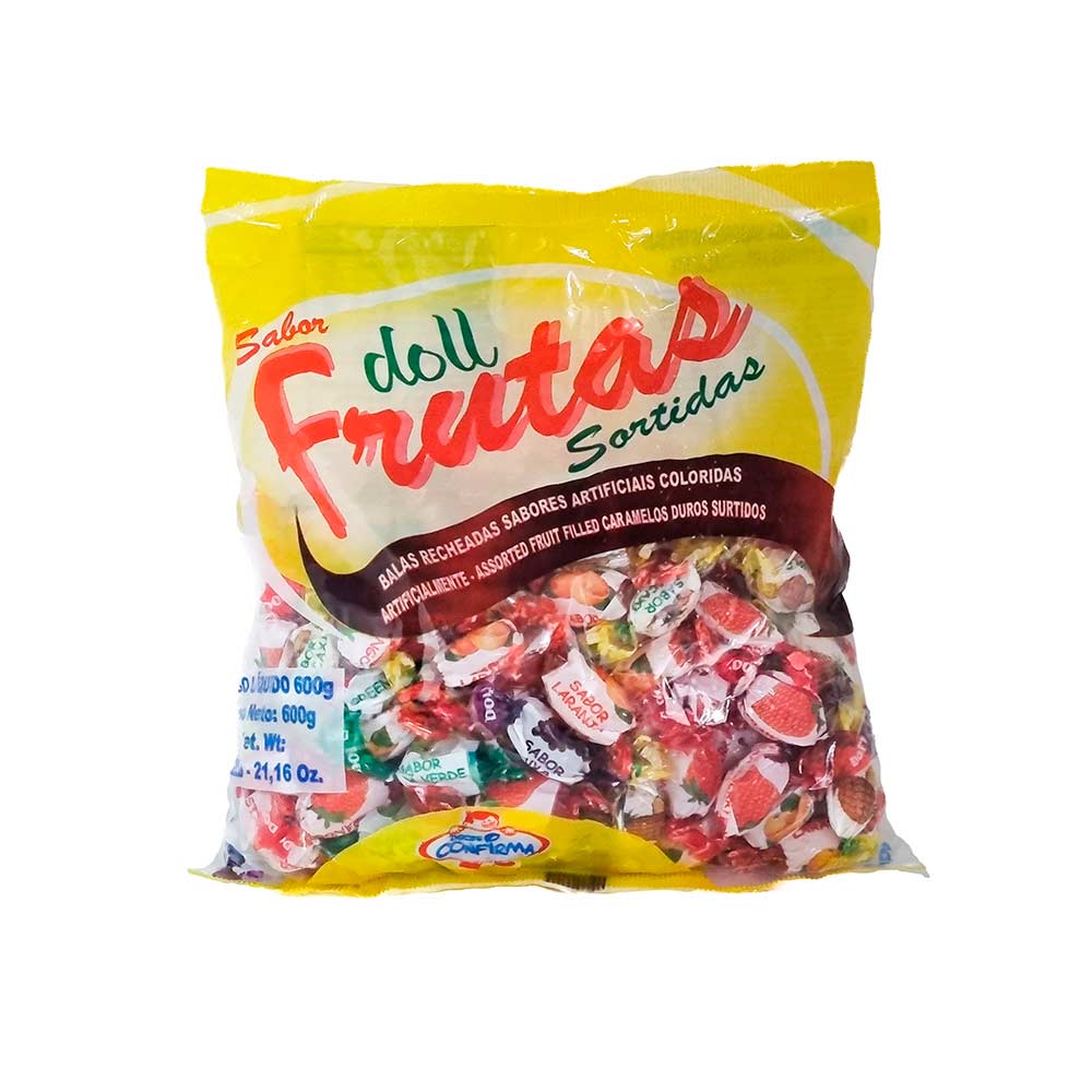Bala Mastigável Doll Frutas Sortidas 600g - Confirma - Doce Malu