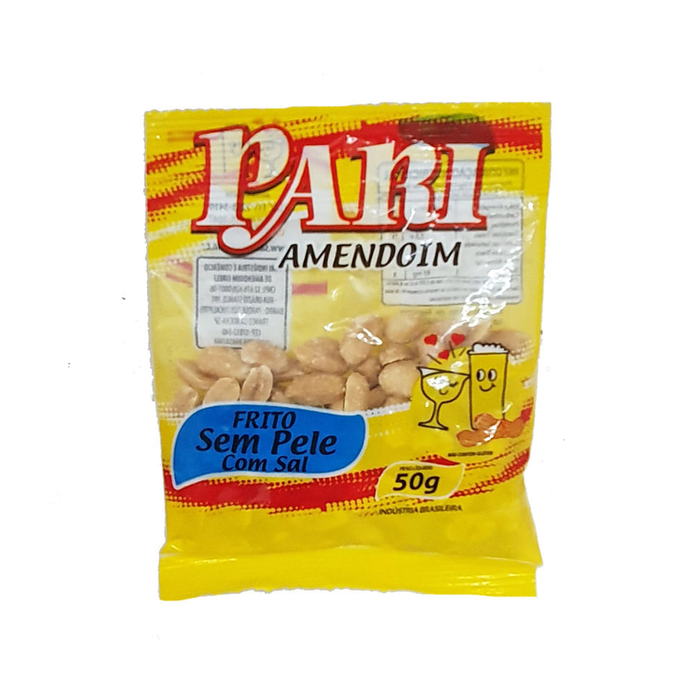 Amendoim Frito sem Pele Salgado 50g - Pari - Doce Malu