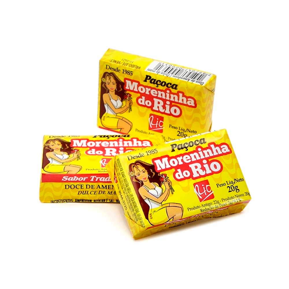 Paçoca Retangular Embalada c/24 - Moreninha do Rio - Doce Malu