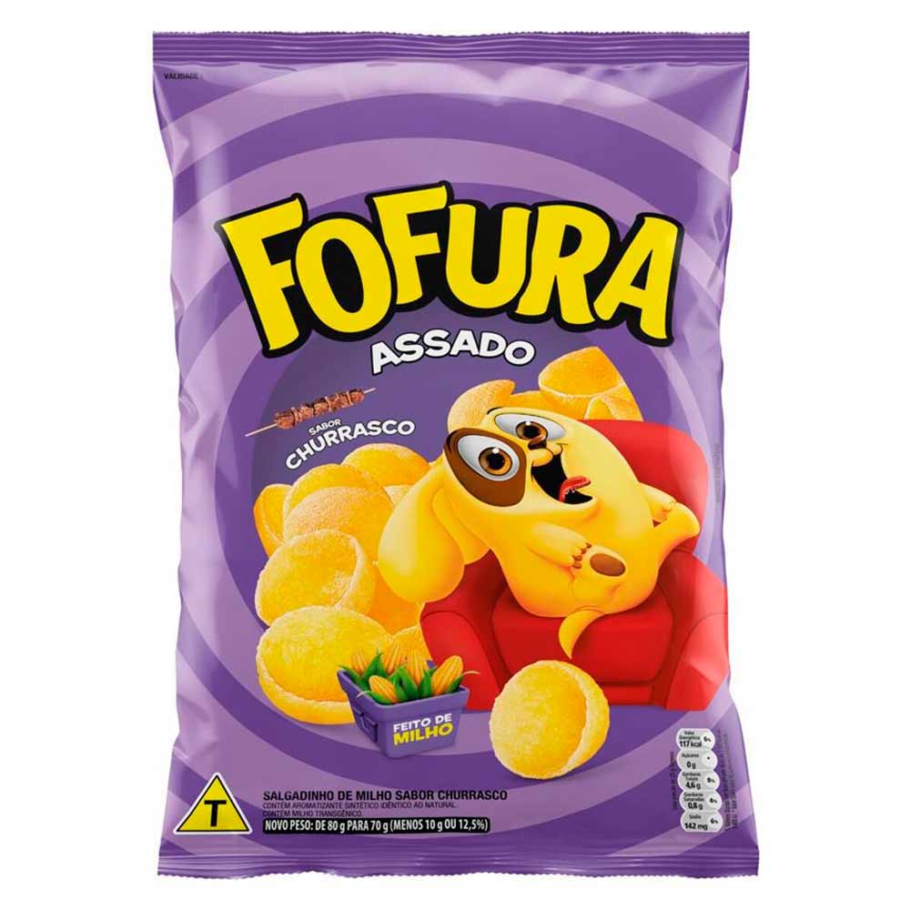 Salgadinho Fofura Sabor Churrasco 70g - Lucky - Doce Malu