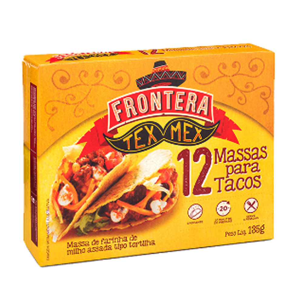 Massa para Tacos Tex Mex 135g c/12 - Frontera - Doce Malu