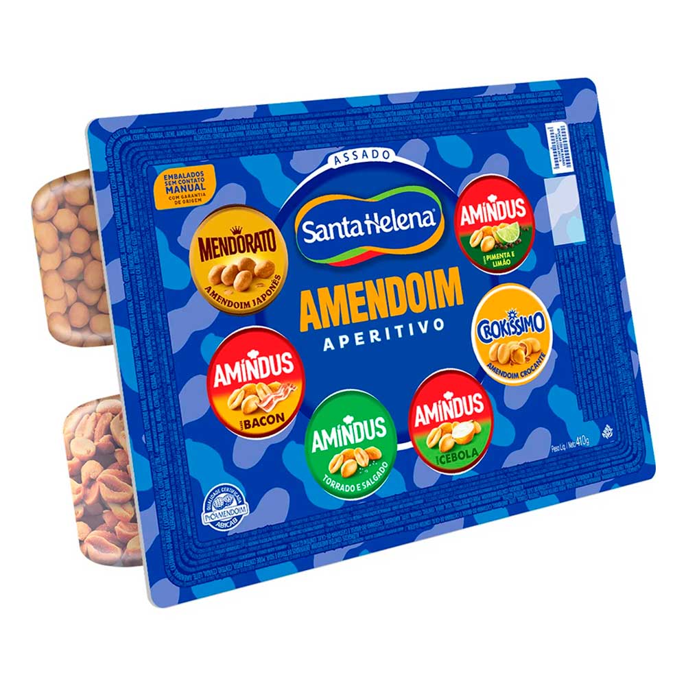 Bandeja Mix de Amendoim Aperitivo 410g - Santa Helena - Doce Malu
