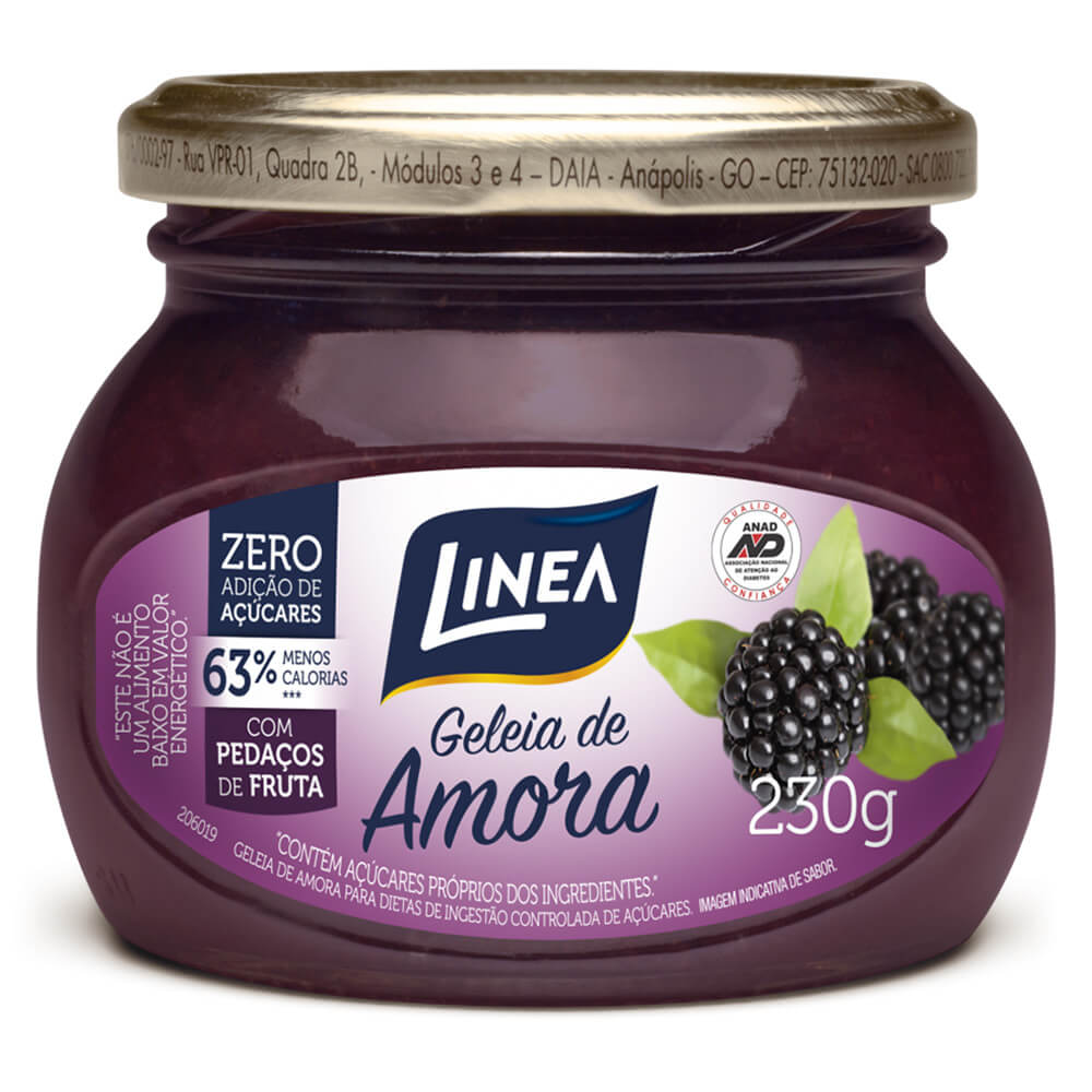 Geléia Amora Zero Açúcar 230g - Linea - Doce Malu