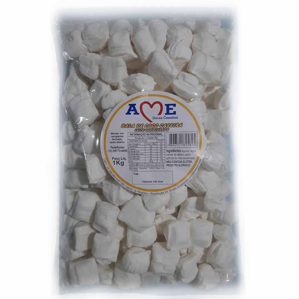 Bala de Coco Tradicional 500g - Ame - Doce Malu