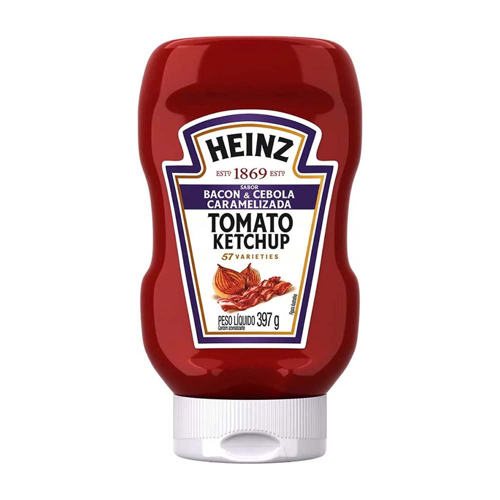 Ketchup Tomato Bacon e Cebola Caramelizada 397g - Heinz - Doce Malu
