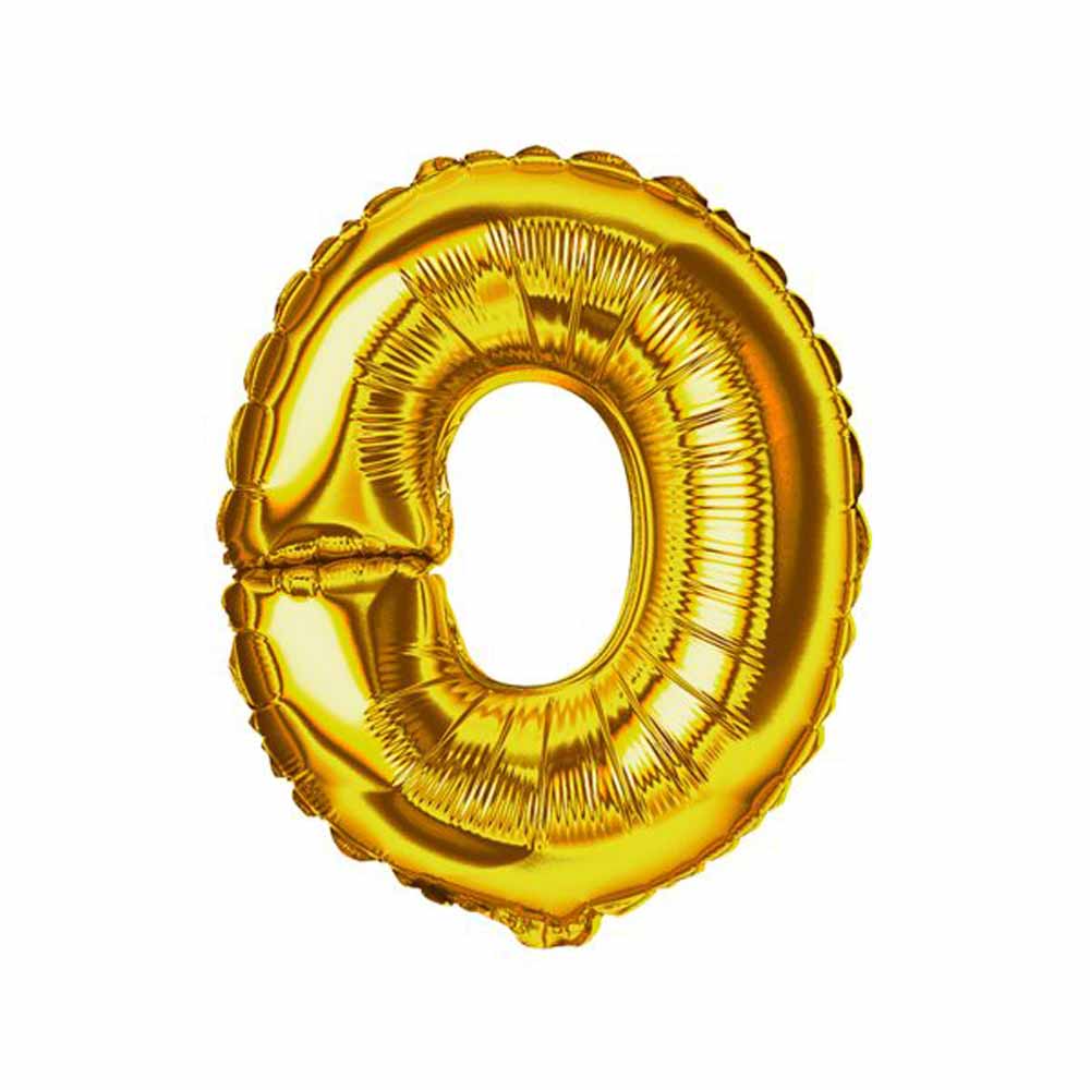 Balão Metalizado 16 Polegadas Ouro Letra O - Golden - Doce Malu