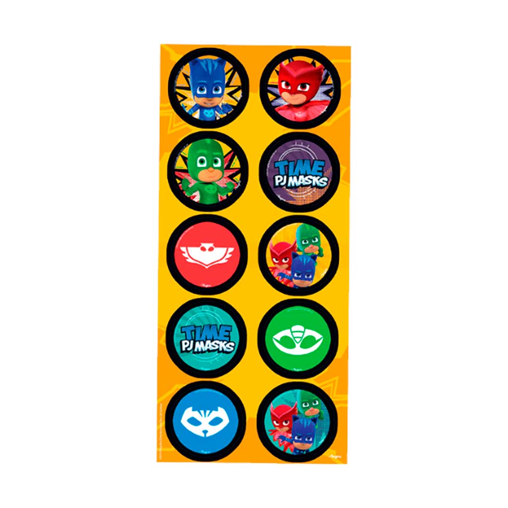PJ Masks 2 Adesivo Redondo C/30 - Regina - Doce Malu