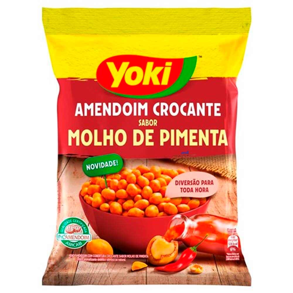 Amendoim Crocante Sabor Molho de Pimenta 500g - Yoki - Doce Malu Amendoim Crocante Sabor Molho de Pimenta 500g - Yoki - Doce Malu