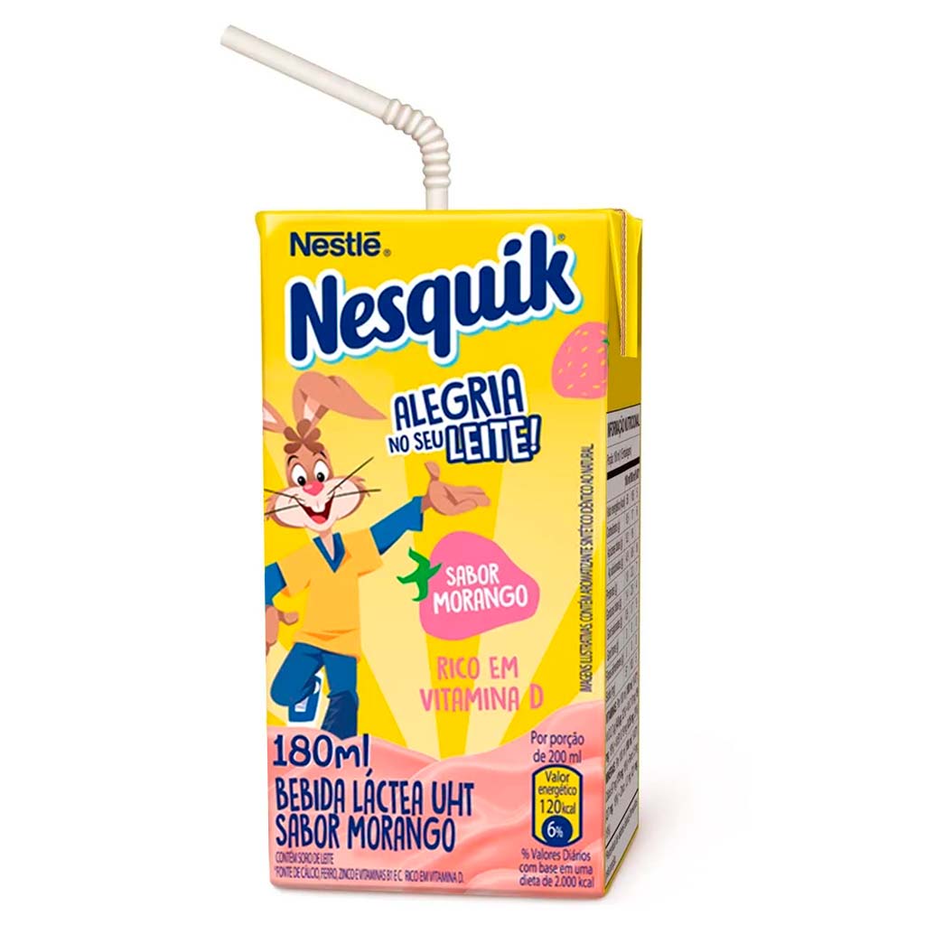Bebida Láctea Morango Nesquik 180ml - Nestlé - Doce Malu