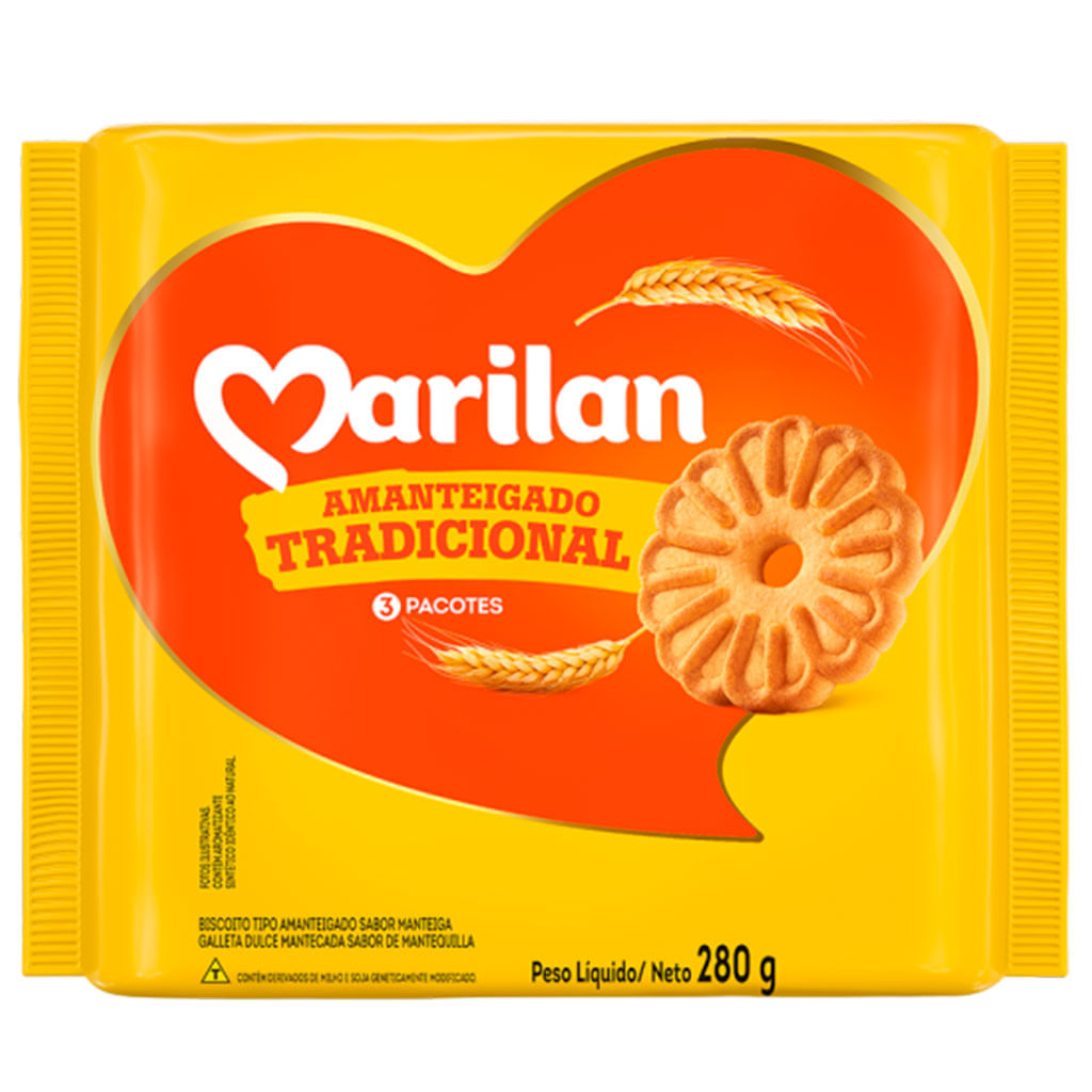 Biscoito Amanteigado Tradicional 280g - Marilan - Doce Malu