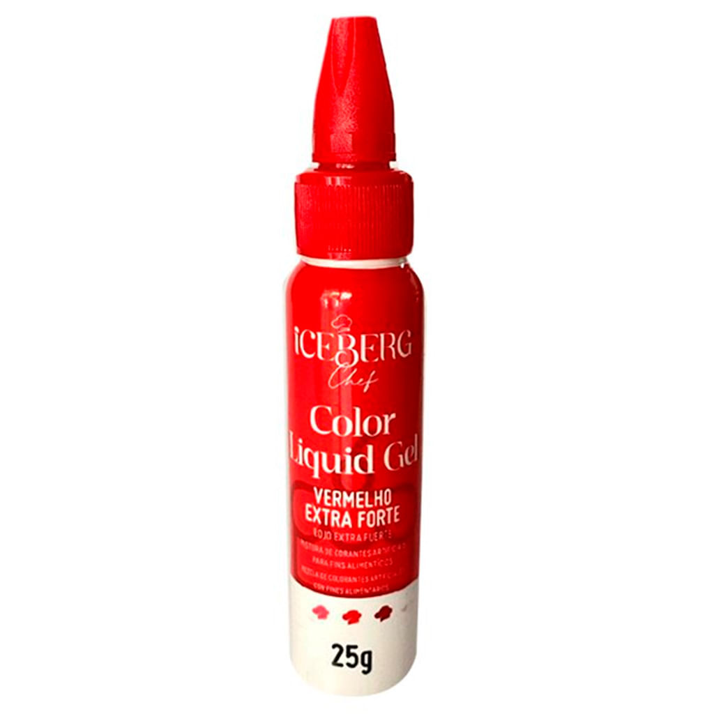 Corante Líquido Gel Cor Forte Vermelho Morango 25g - Iceberg Chef ...
