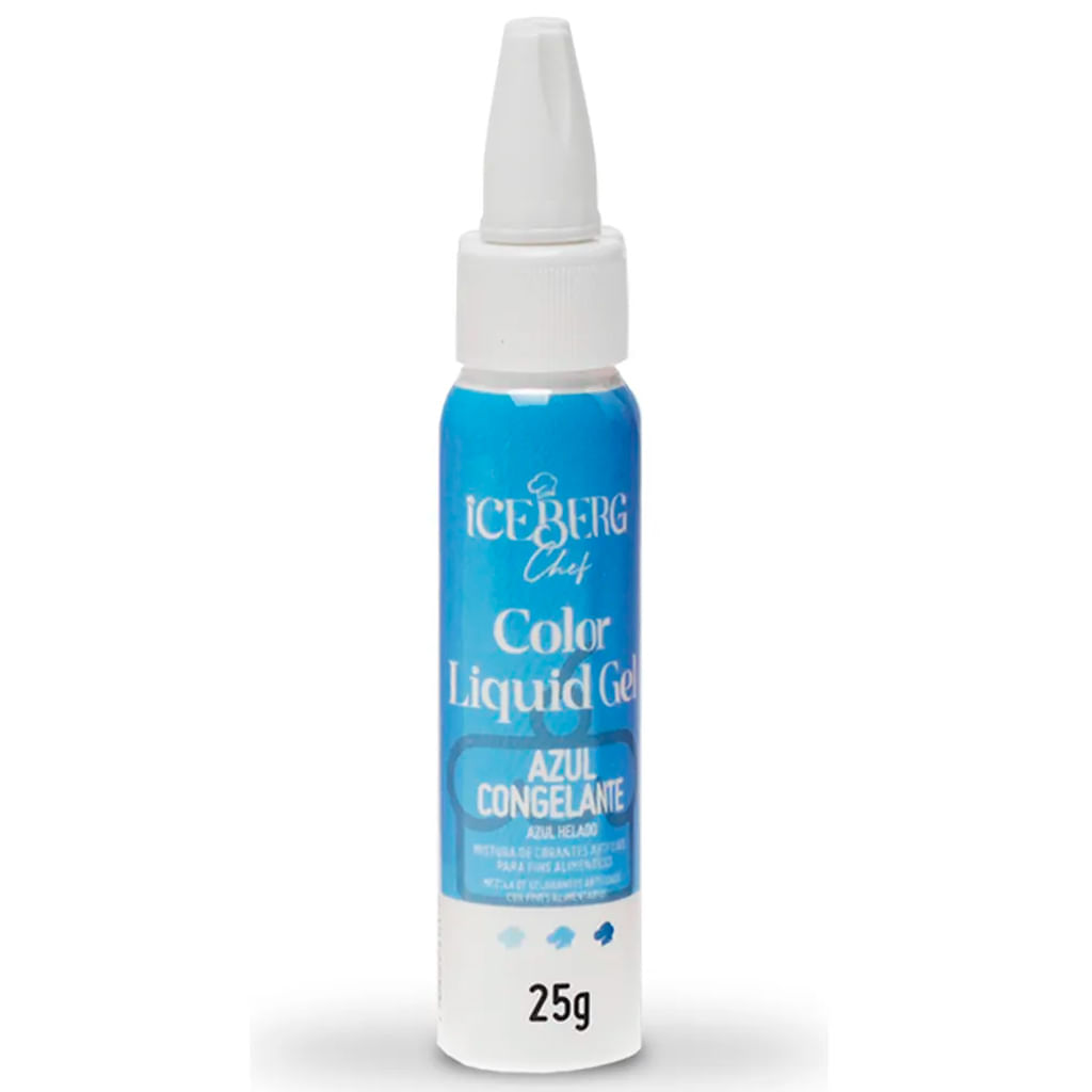 Corante Líquido Gel Azul Congelante 25g - Iceberg Chef - Doce Malu