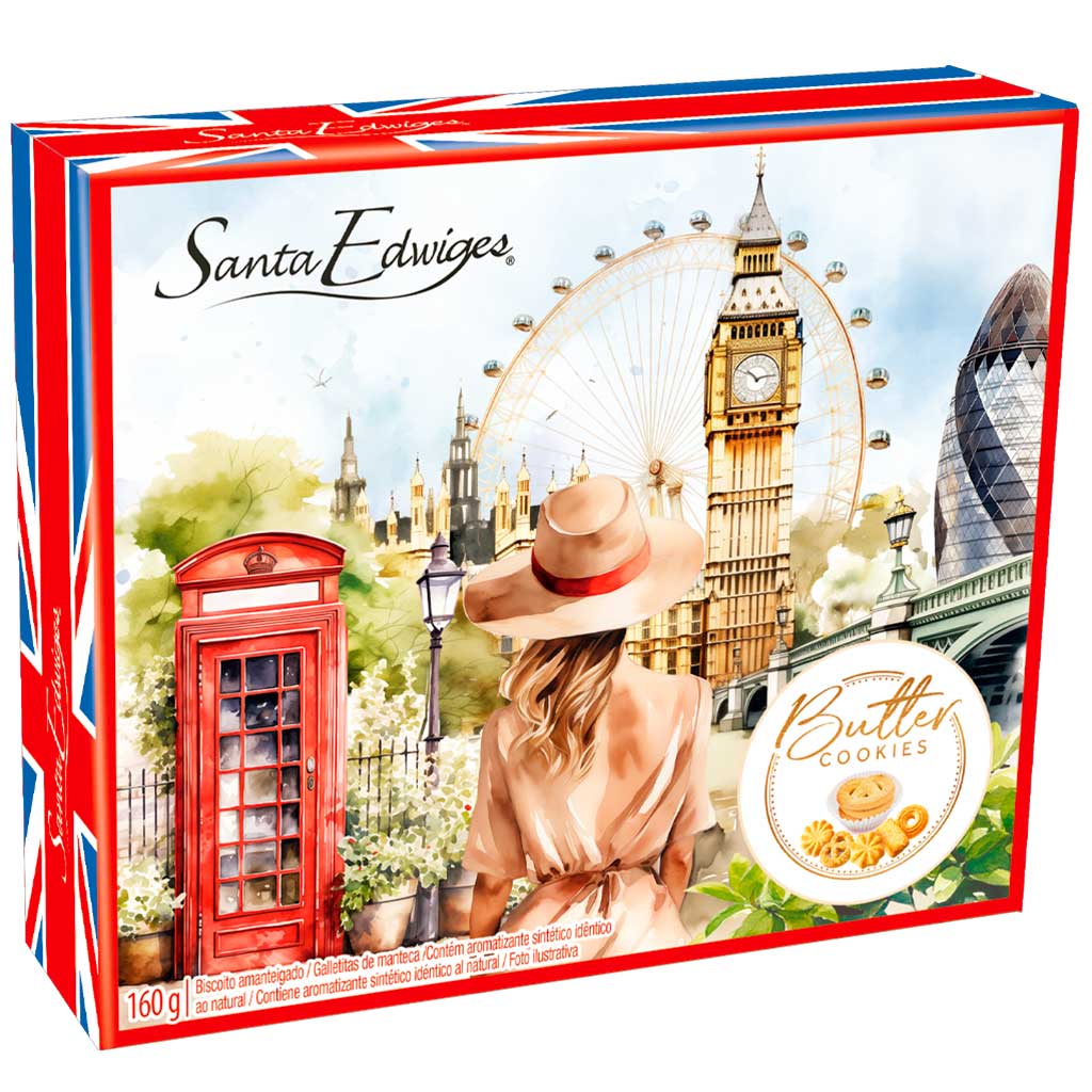 Caixa de Butter Cookies Sortida 160g Un - Santa Edwiges - Doce Malu